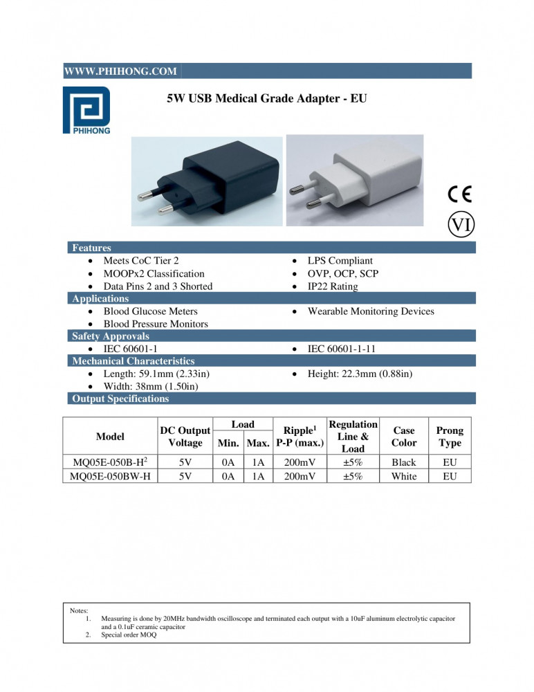 MQ05E-050B-H technical document page 1
