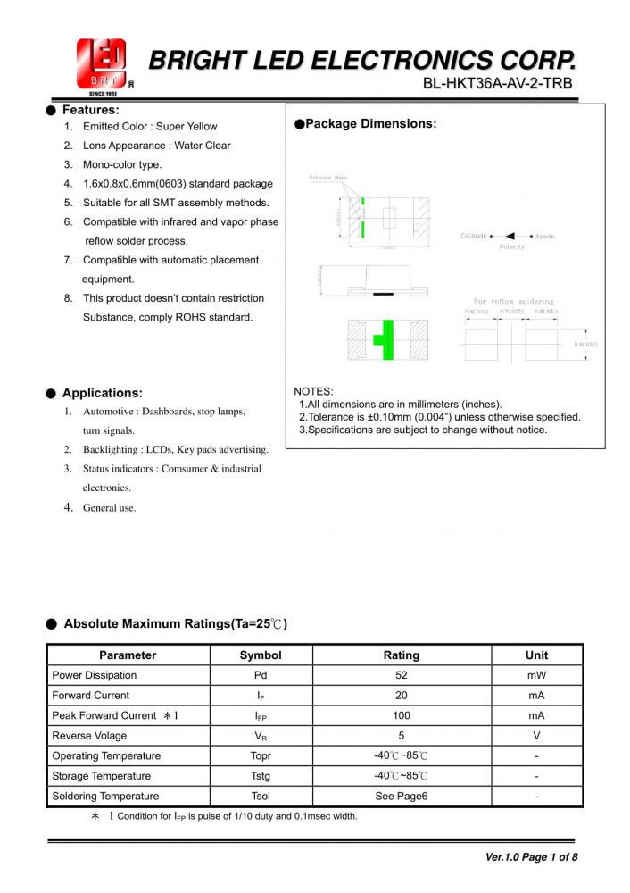 BL-HKT36A-AV-2-TRB specification page 2