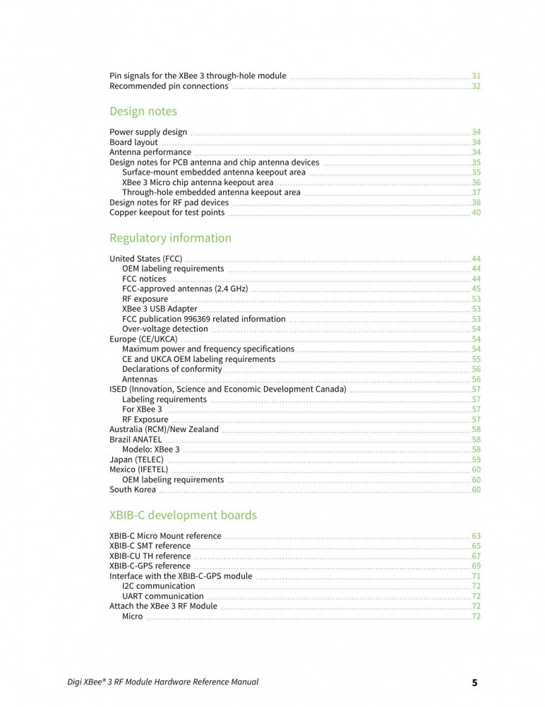 XBee 3 reference manual page 5