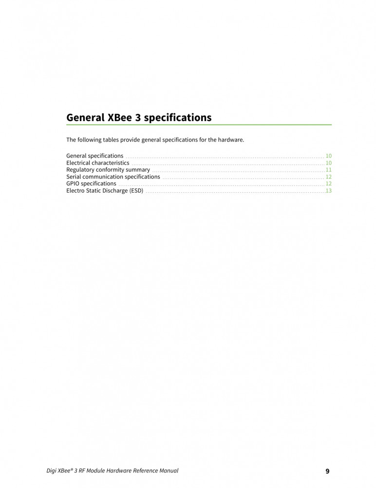 XBee 3 reference manual page 9