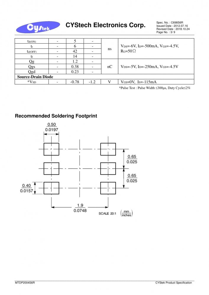 MTDP2004S6R datasheet page 3