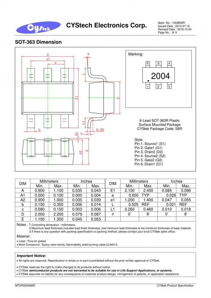 MTDP2004S6R datasheet page 9
