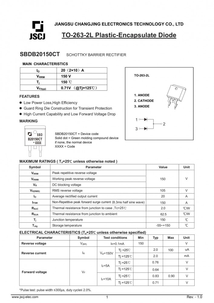 SBDB20150CT datasheet page 1