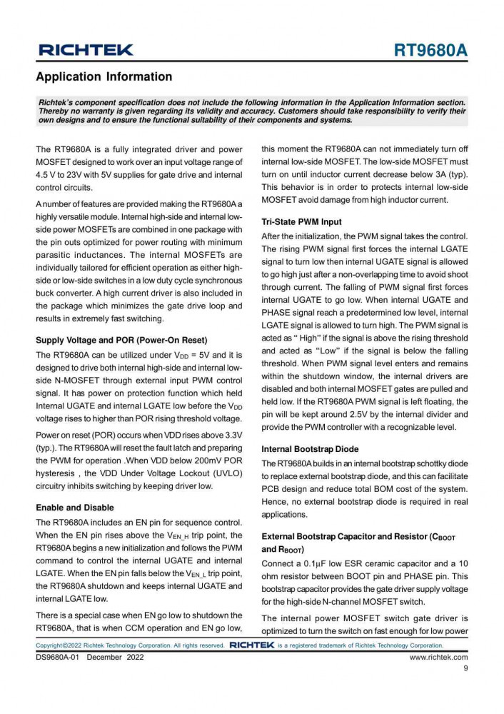 RT9680A datasheet page 9