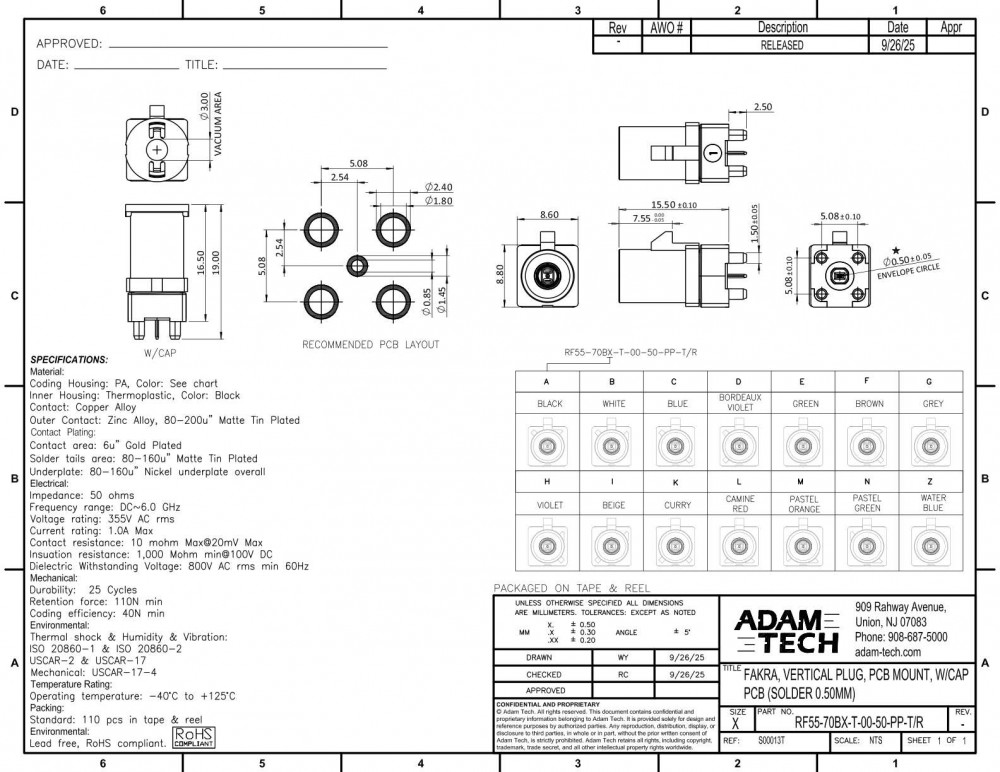 ADAM TECH RF55-70BX-T-00-50-PP-T/R product drawing