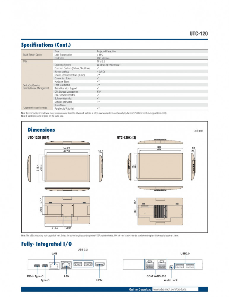 UTC-120 technical document page 2