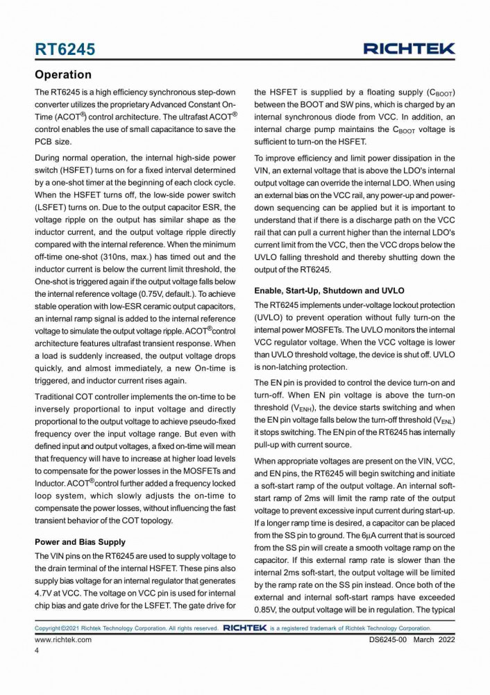 RT6245 datasheet page 4