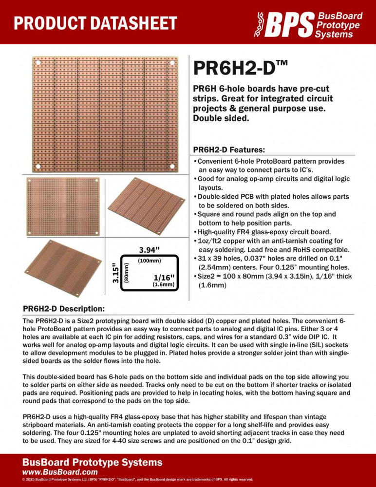 PR6H2-D technical document page 1