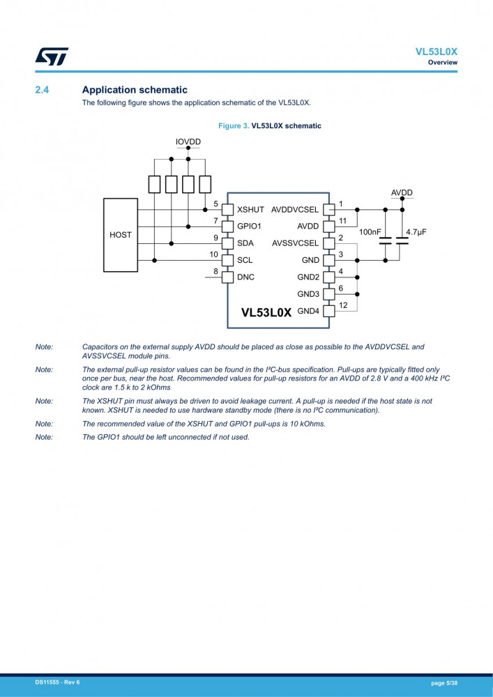 VL53L0X technical document page 5