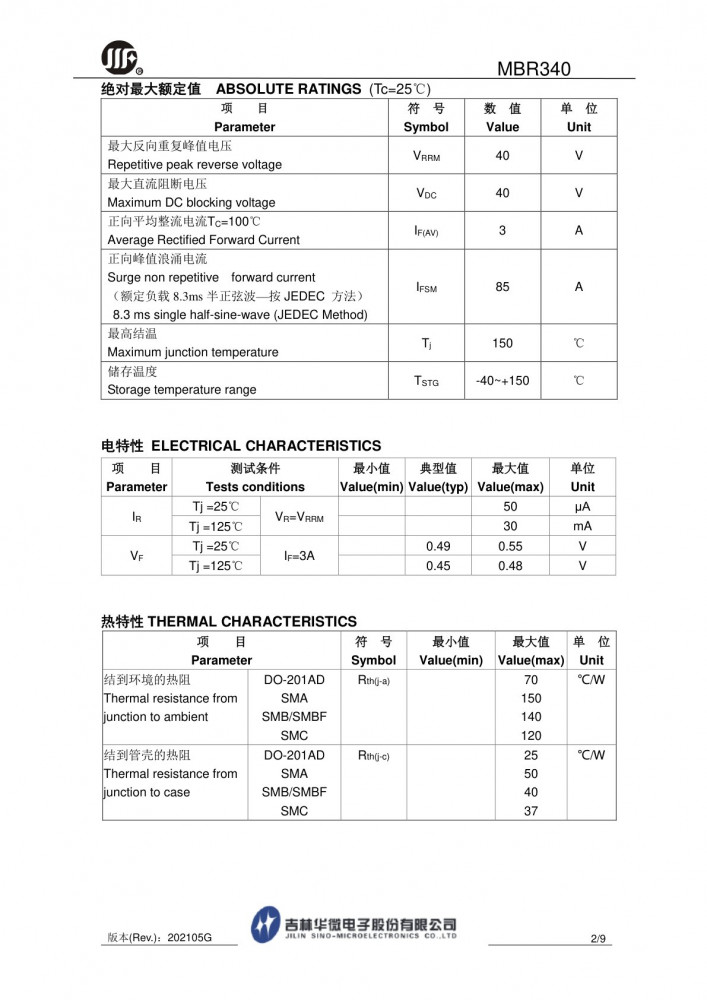 MBR340 datasheet page 2