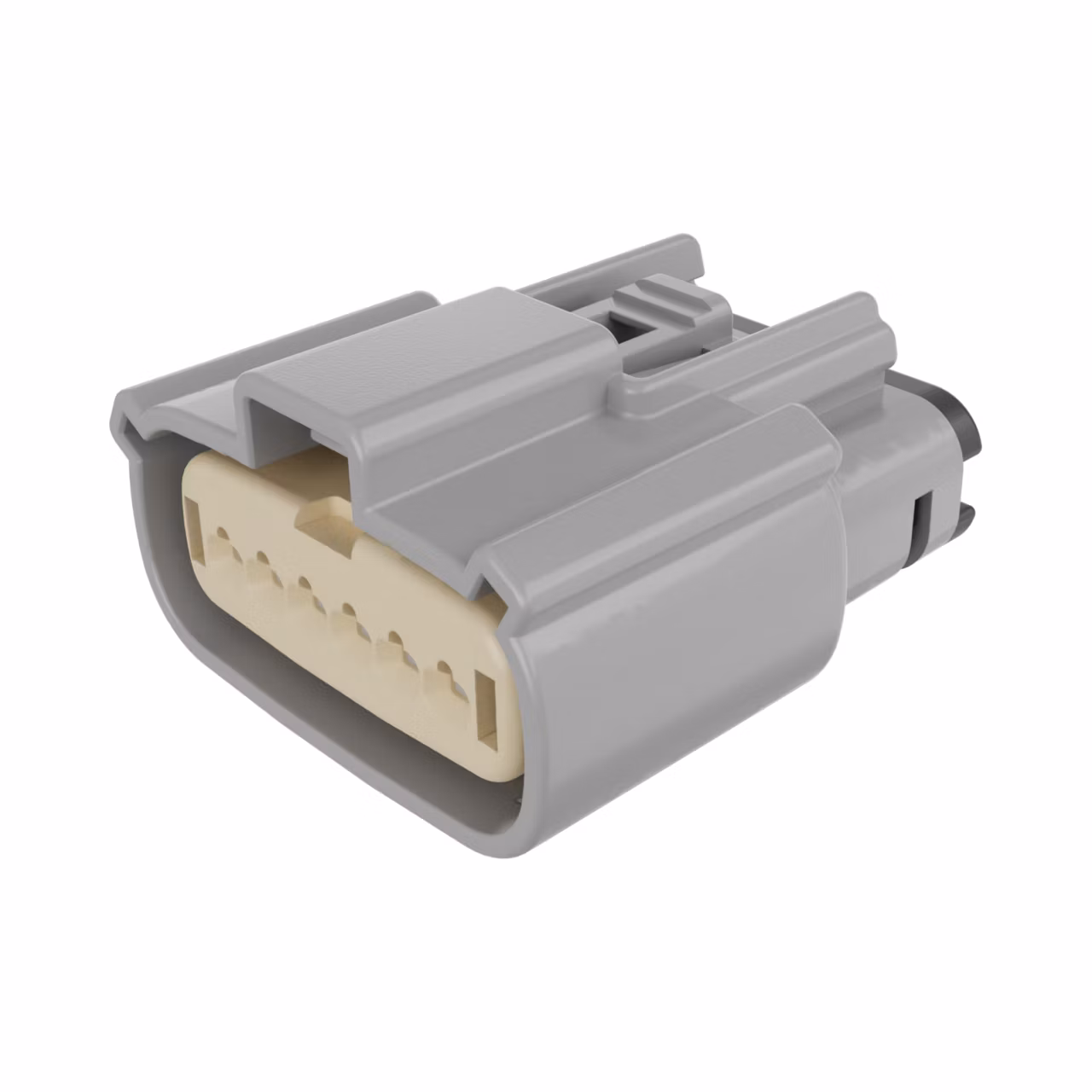 MX150 Mat-Sealed Female Connector Assembly, Single Row, 6 Circuits, Keying Option B, Light Gray for sale