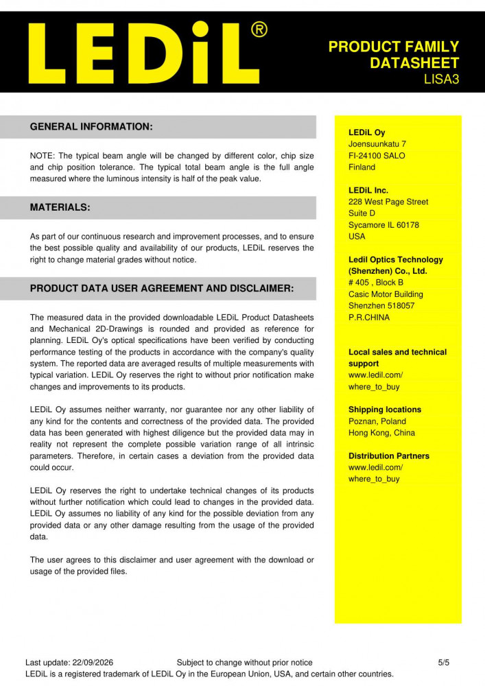 LISA3-M-PIN technical document page 5