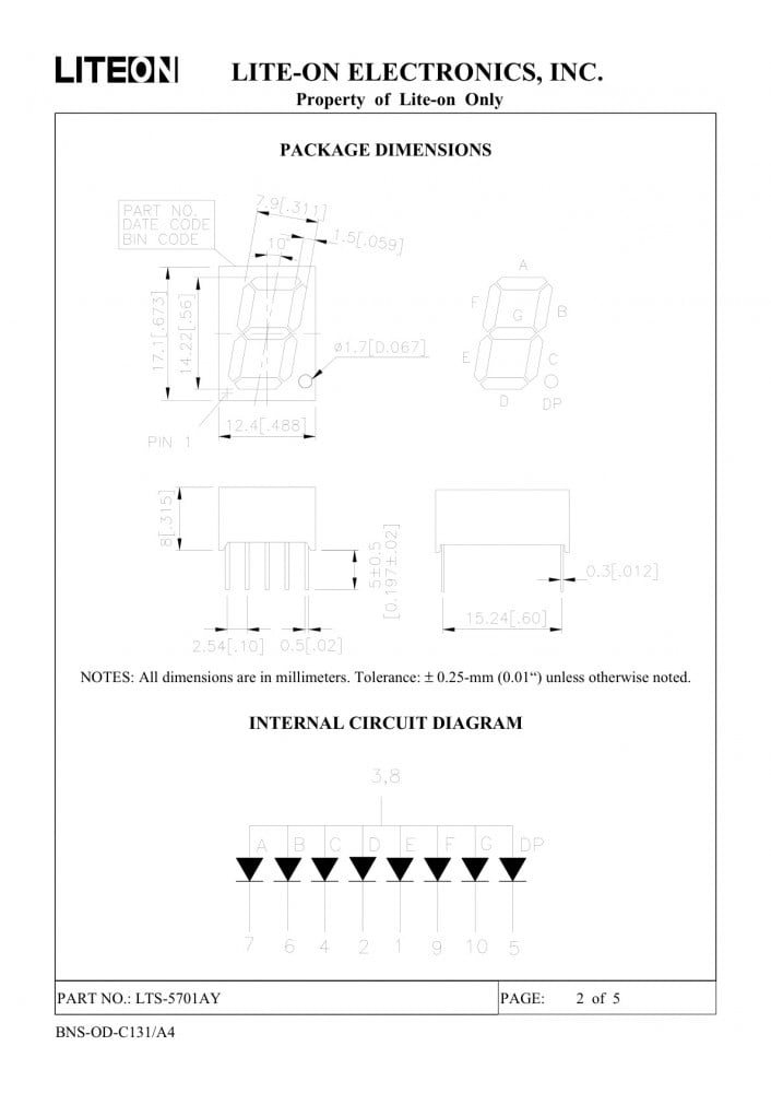 LTS-5701AY datasheet page 2
