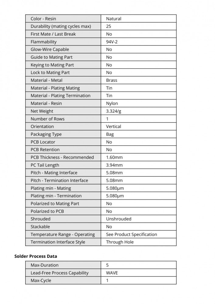 Molex KK 508 connector specification page 3