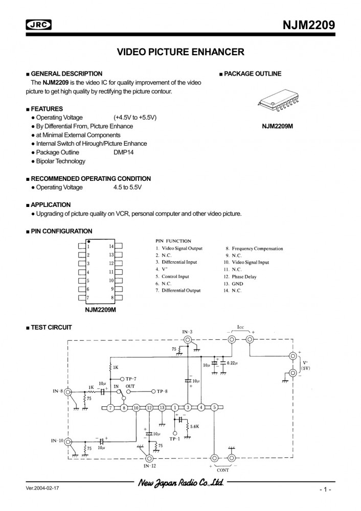NJM2209M technical document page 2
