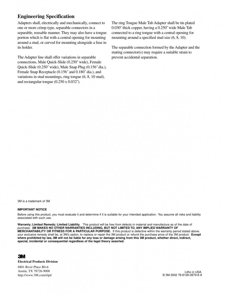 3M 17-8-250 technical document page 2