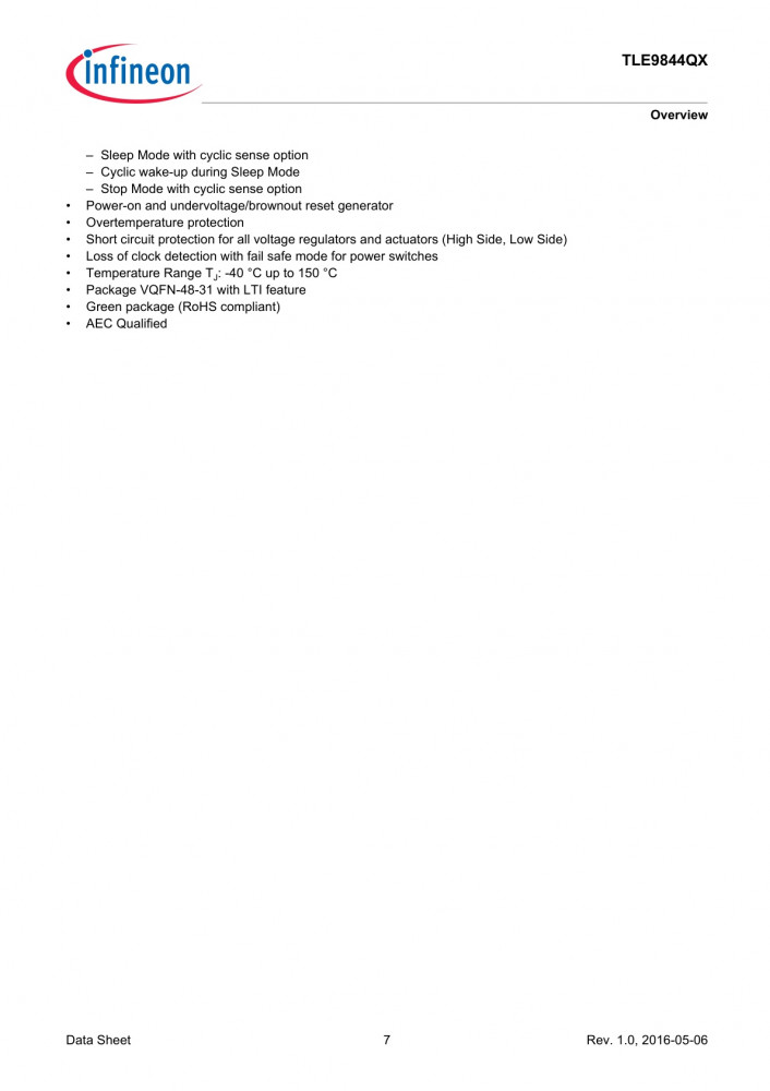 TLE9844QX datasheet page 7