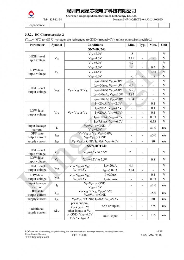 SN74HC240DWR(LX) datasheet page 10