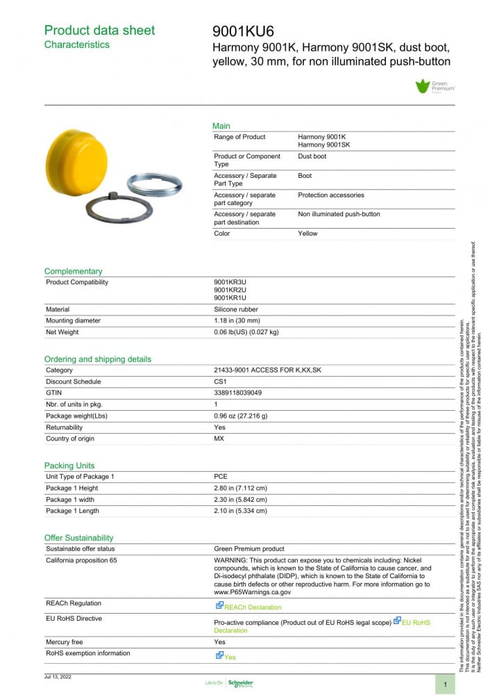 9001KU6 technical document page 1
