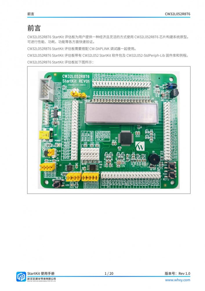 CW32L052R8T6 StartKit manual page 2