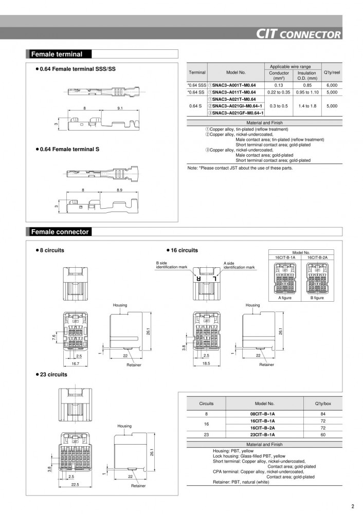 JST CIT connector documentation page 2