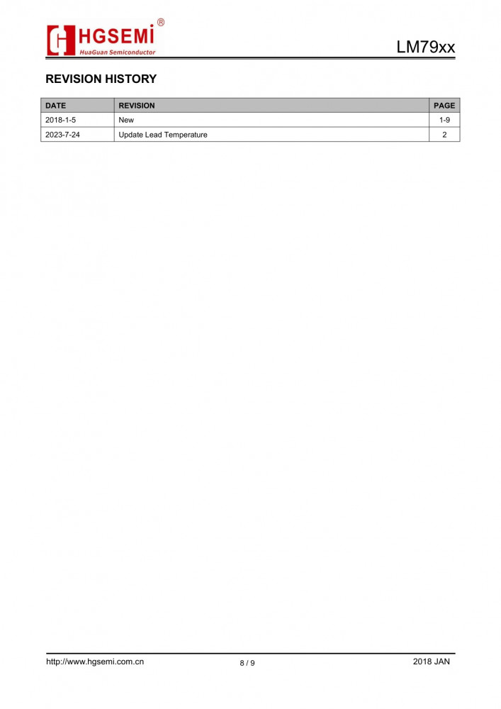 HGSEMI LM7912T datasheet page 8