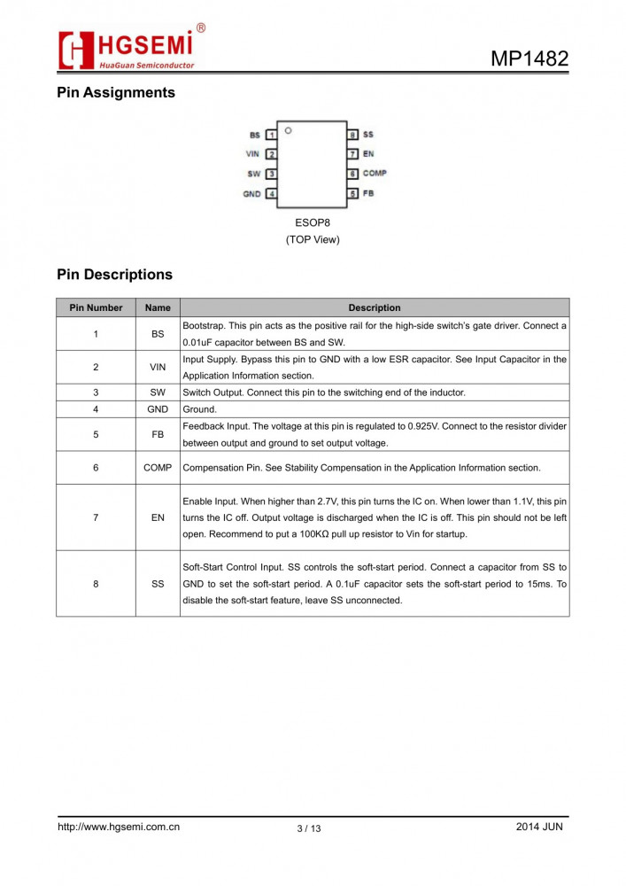 MP1482ME/TR datasheet page 3