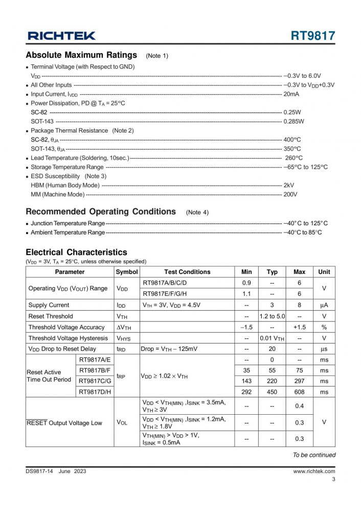 RT9817 datasheet page 3