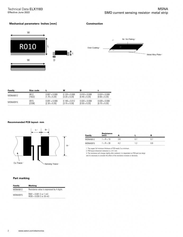 EATON MSNA datasheet page 2