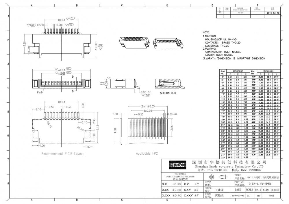 HDGC 0.5K-1.5W-9PWB technical document preview