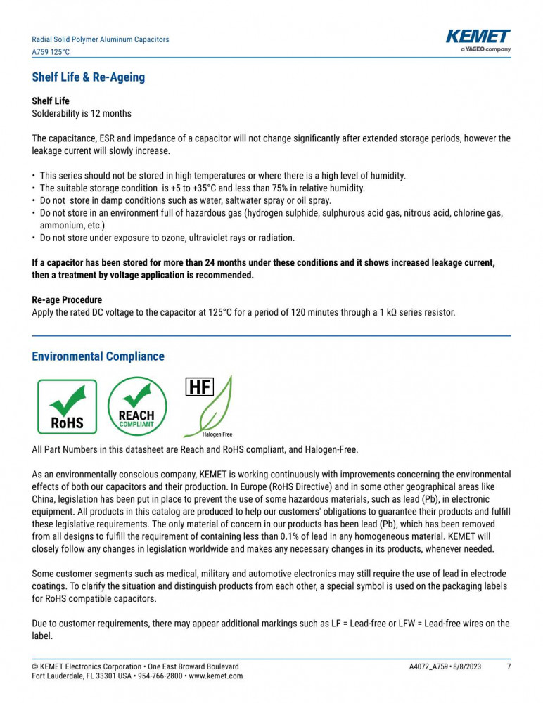 KEMET A759 datasheet page 7
