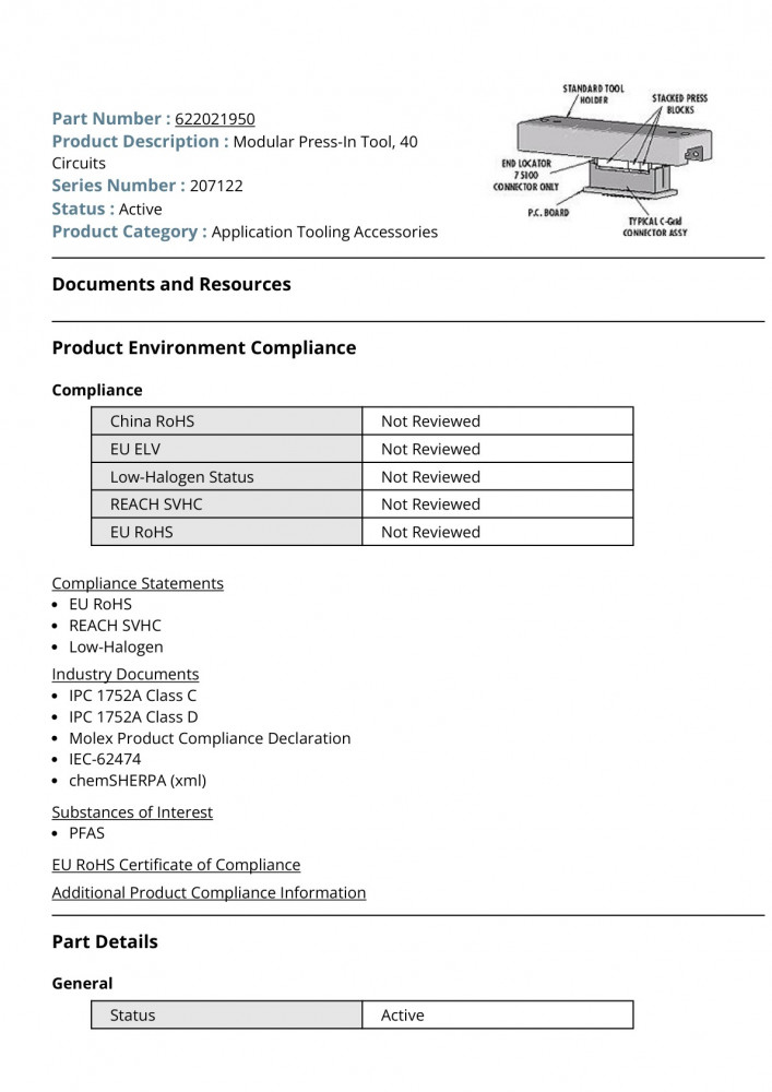 MOLEX 622021950 product document visual, page 1