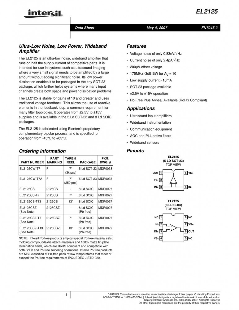 EL2125CS documentation page 1