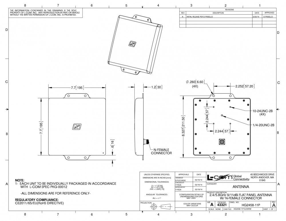 L-com HG2458-11P technical document preview