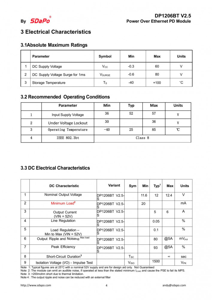 DP1206BT V2.5-S datasheet page 4