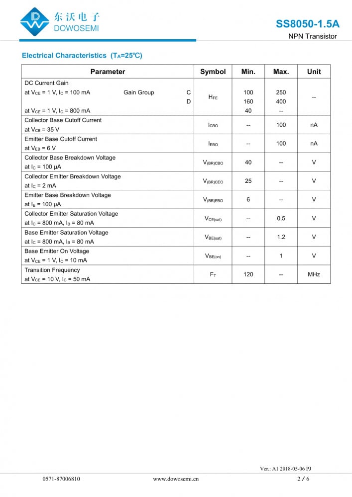 SS8050 datasheet page 2