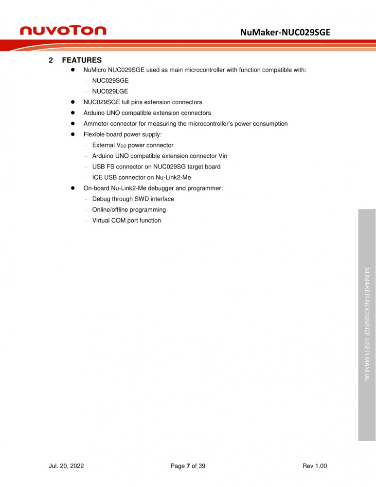 NuMaker-NUC029SGE manual page 7