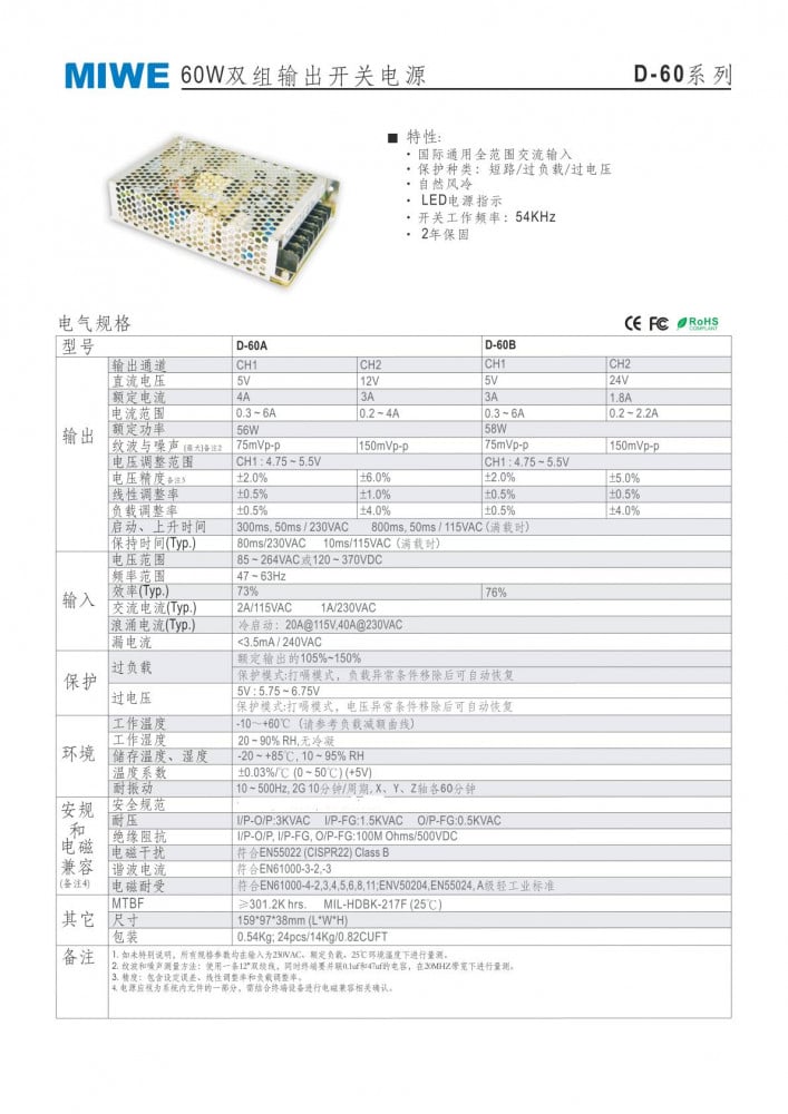 MIWE D-60B datasheet page 1