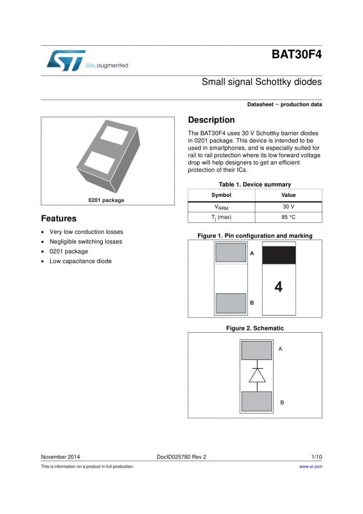 BAT30F4 datasheet page image 1