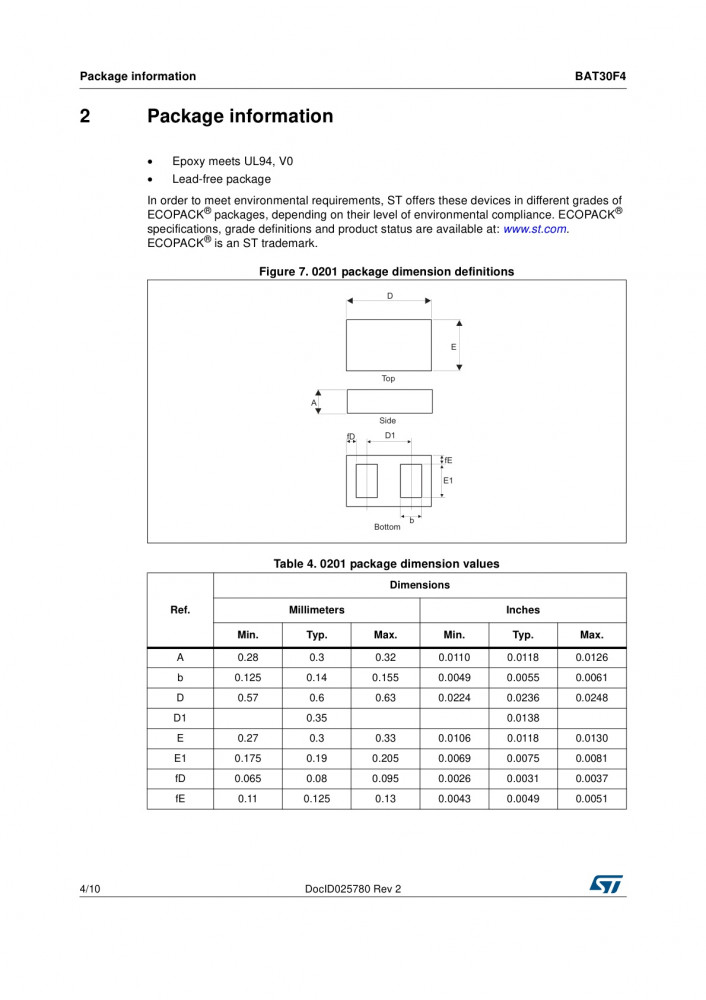 BAT30F4 datasheet page image 4