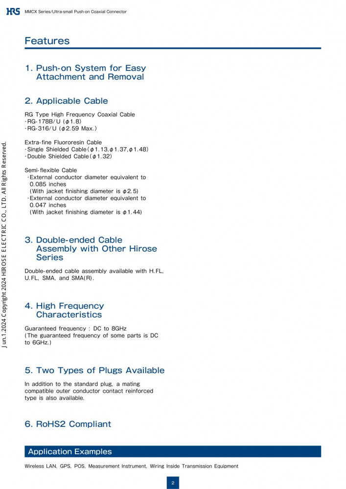 HRS MMCX series document page 2