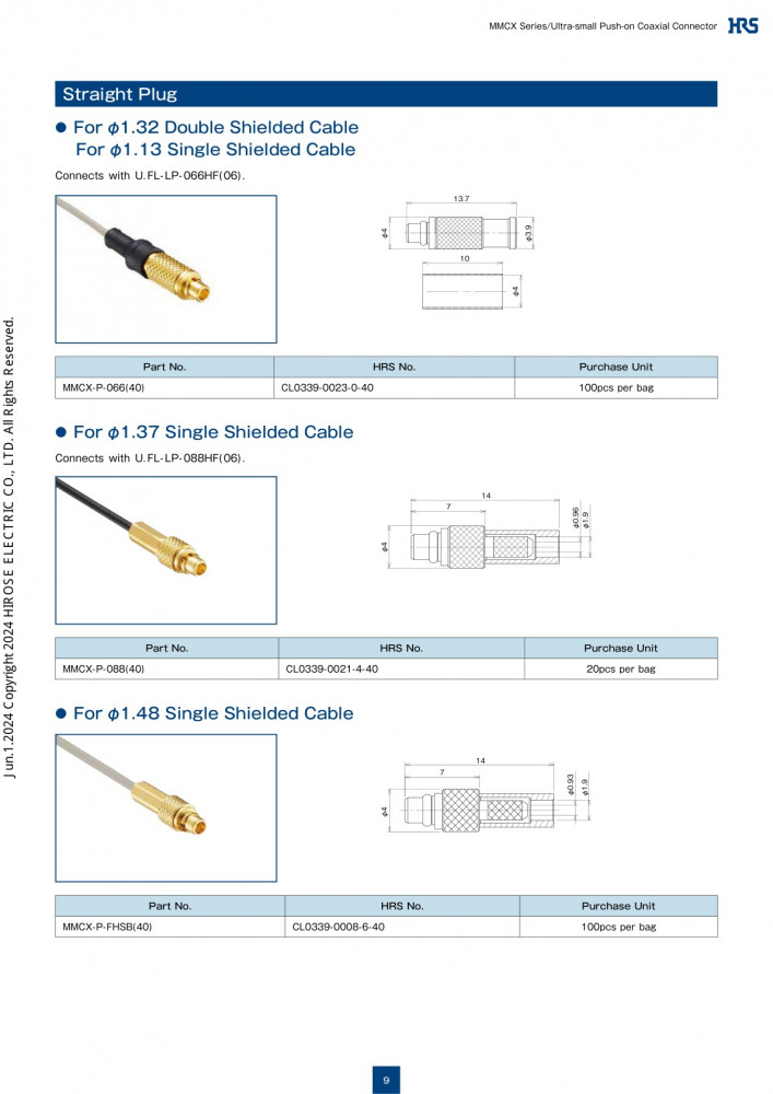 HRS MMCX series document page 9