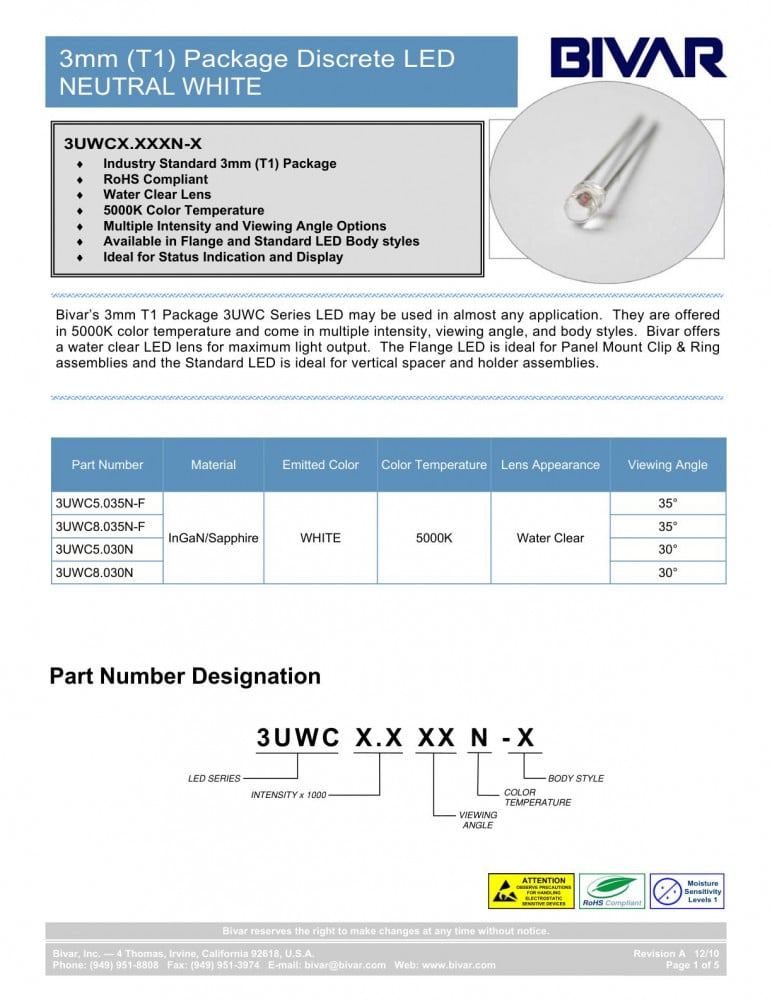 BIVAR 3UWC5.030N datasheet page 1