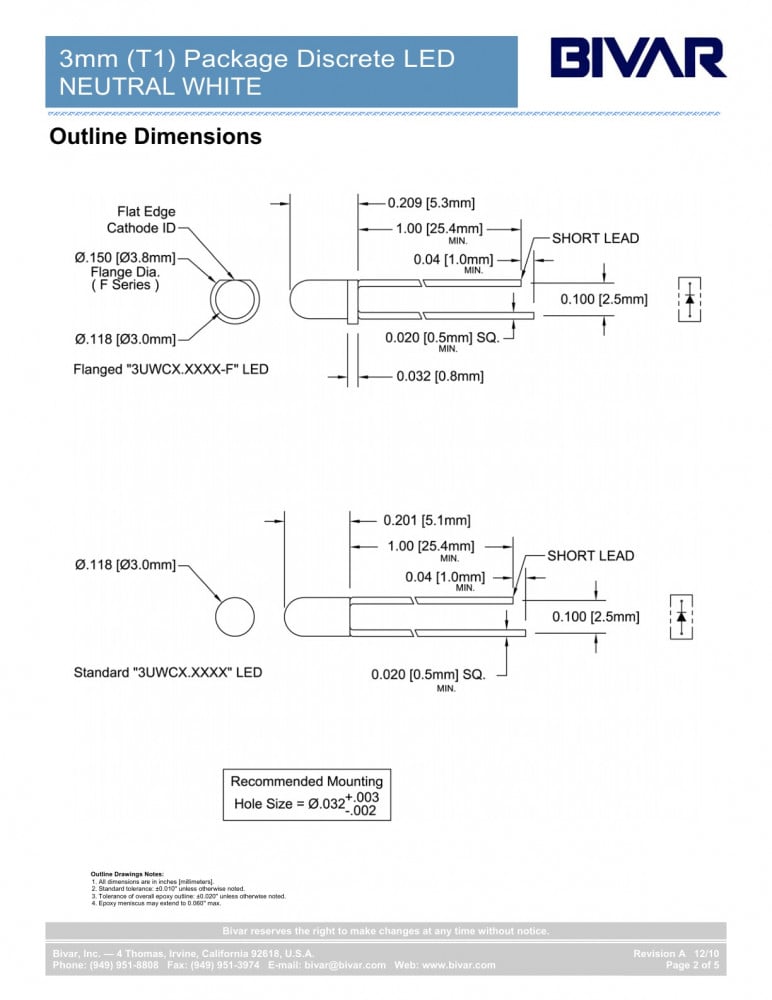 BIVAR 3UWC5.030N datasheet page 2