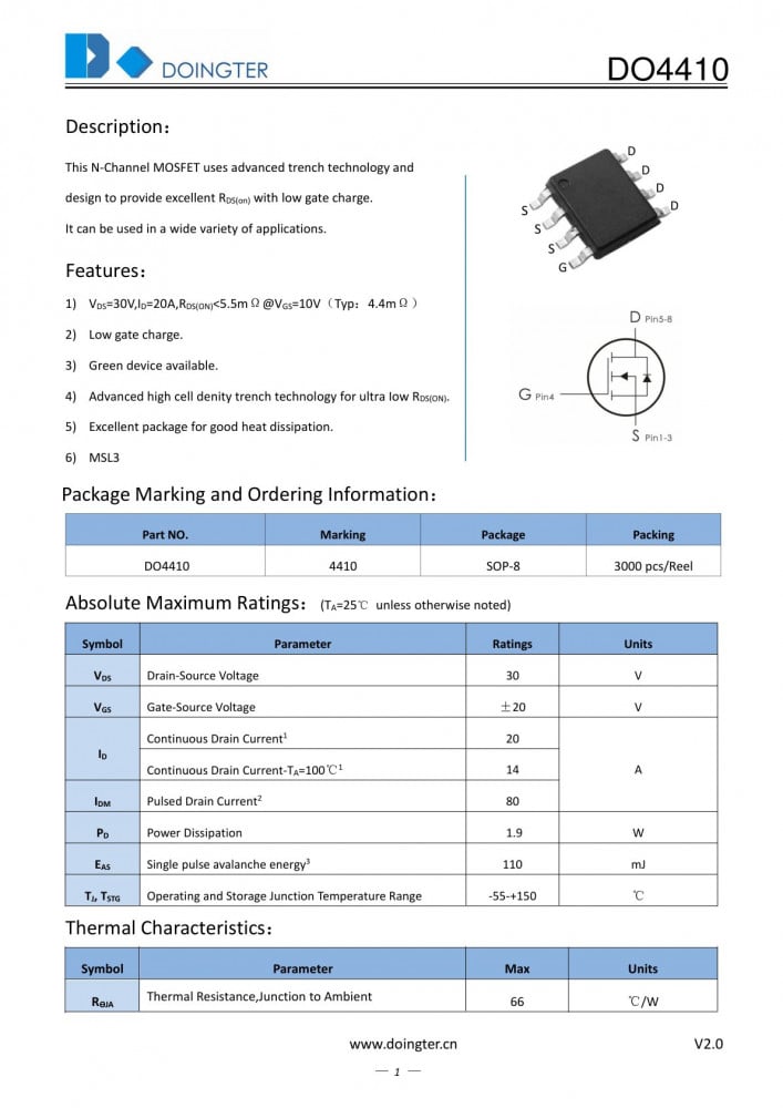 DO4410 datasheet page 1