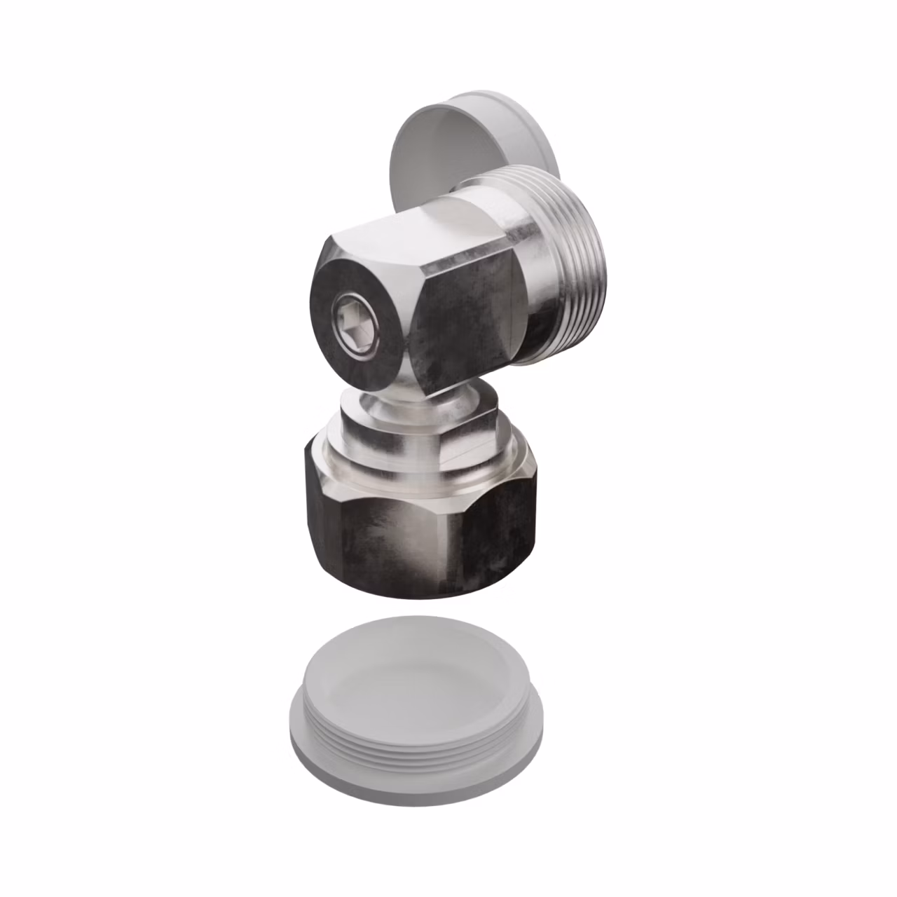 DIN 7/16 Plug-to-7/16 Jack Adapter, Right Angle, One Piece Per Carton, 50 Ohms for sale