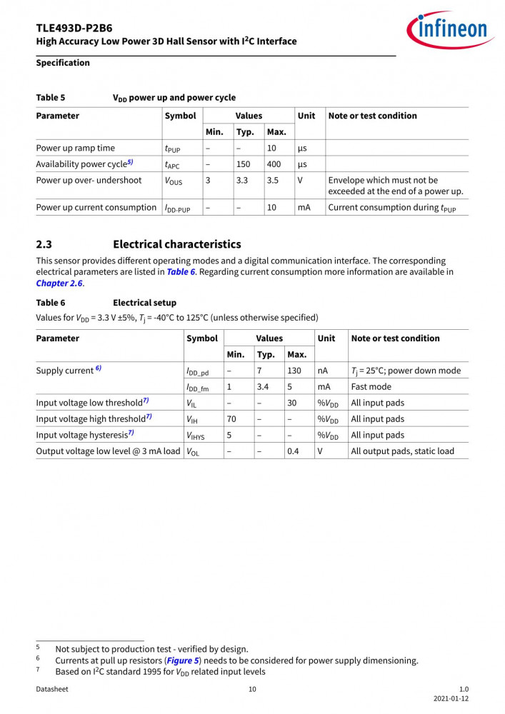 TLE493D-P2B6 datasheet page 10
