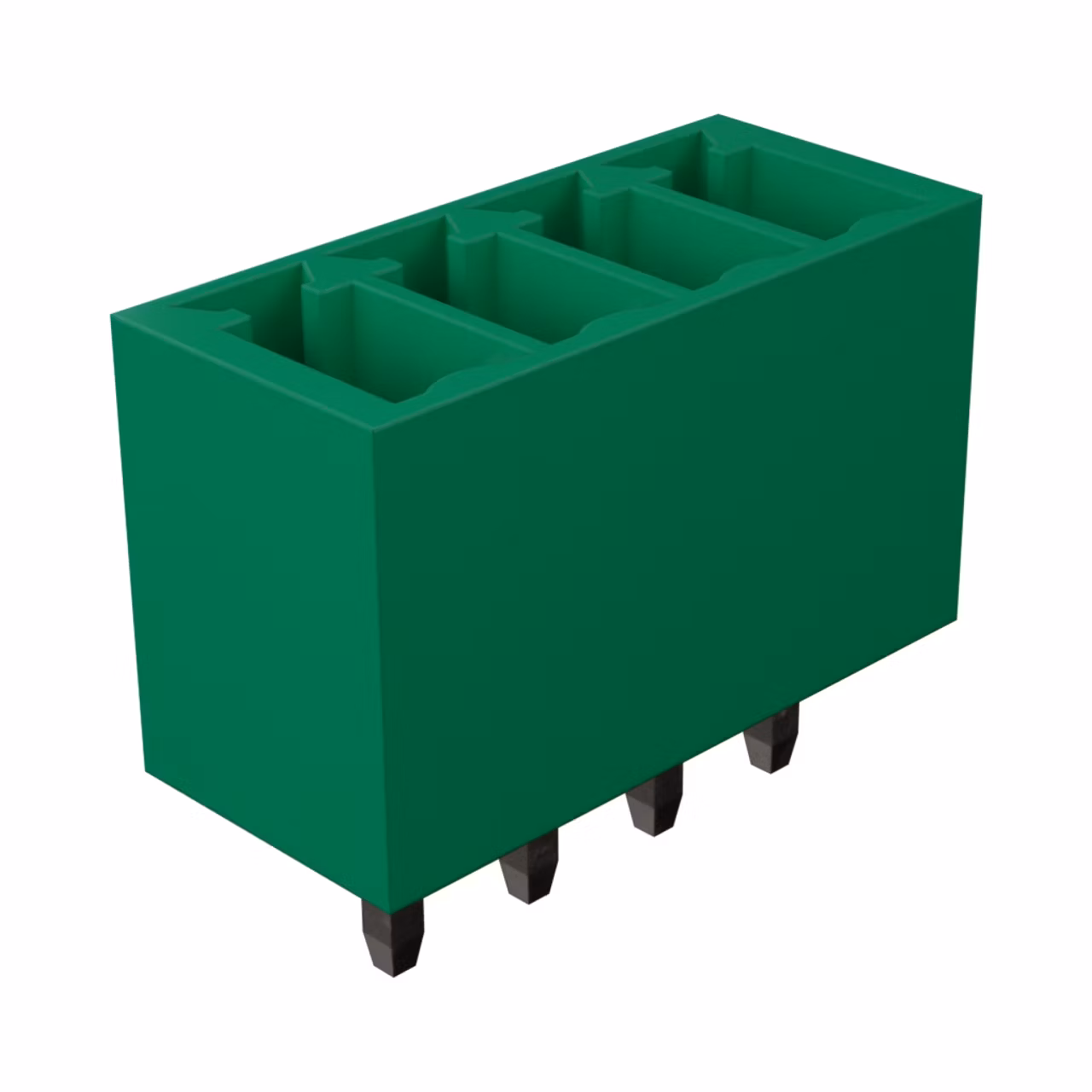 3.50mm Pitch Eurostyle Vertical PCB Header, Green Housing, 4 Circuits for sale