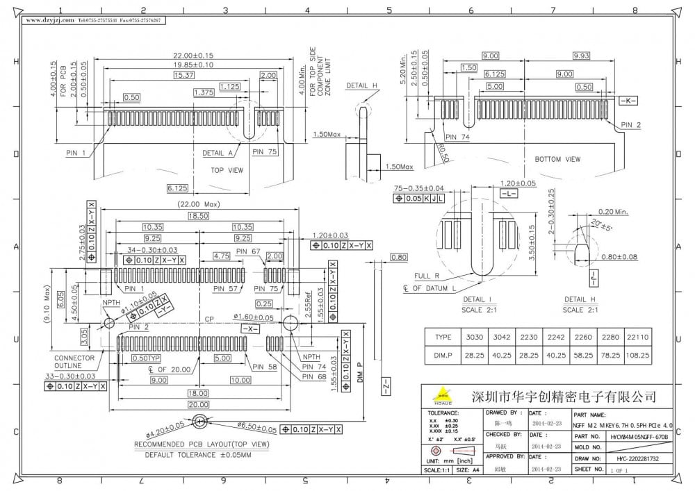 HOAUC HYCW34M-05NGFF-670B technical drawing page 3