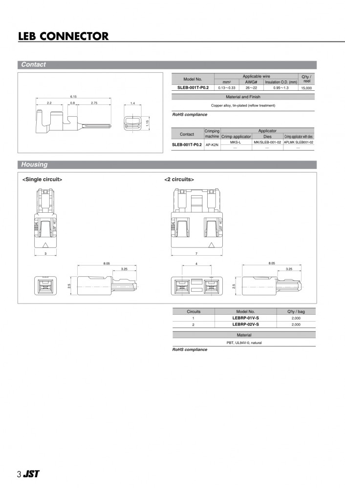 JST LEBRP-02V-S housing technical drawing page 3